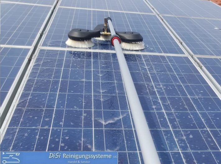 Solar PV Photovoltaic Cleaning triple Washbrush rotating Telescopic ...